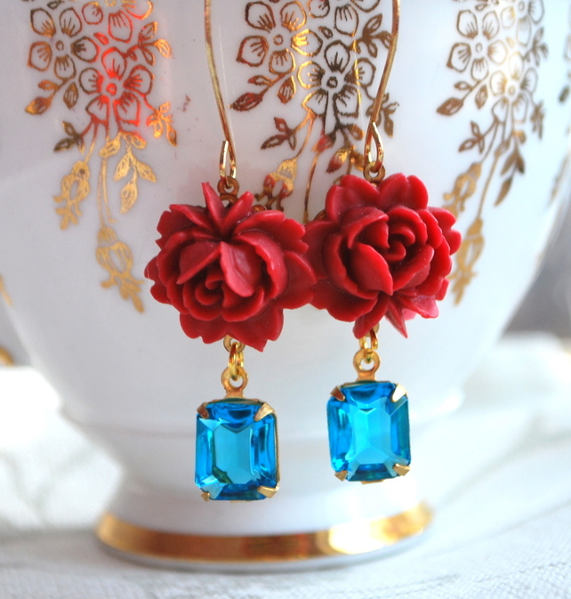 Ooo Oh So Pretty Cabochons And Vintage Glass Earrings Ooo . on Luulla
